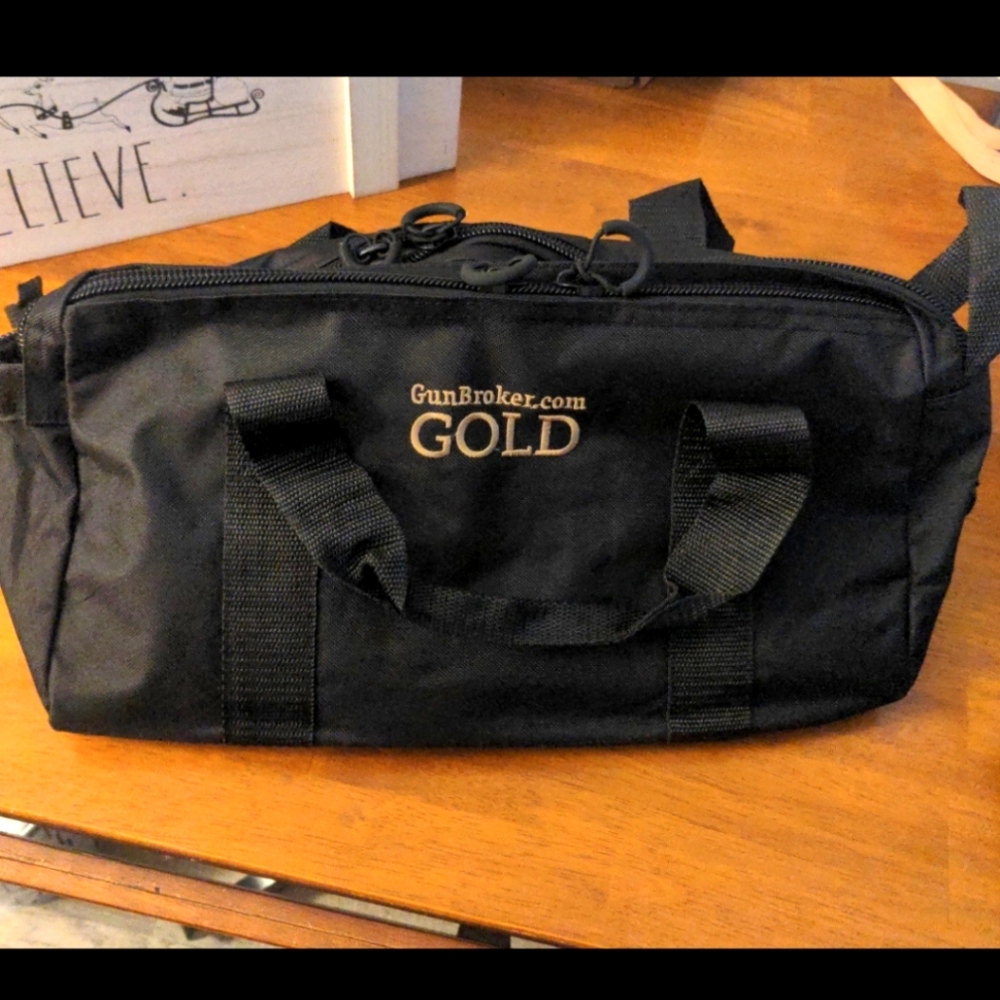 Black Gold Logo Men's Bag Gunbroker Gold Black Bag - Gem